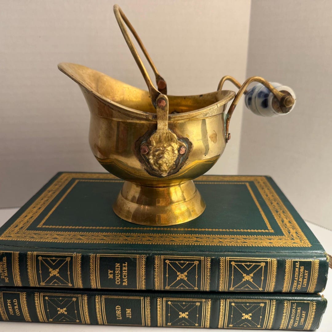 Vintage Brass Scuttle Bucket - Etsy