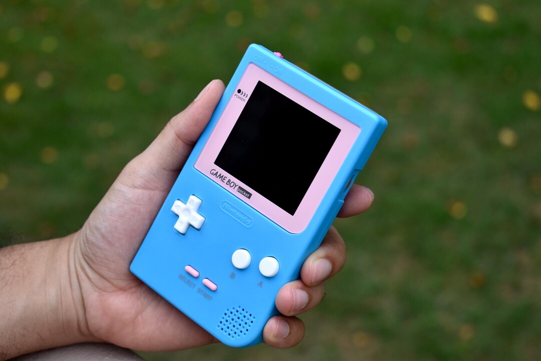 Custom Game Boy Pocket – Blue With Pink & White Accents + Free Mystery ...