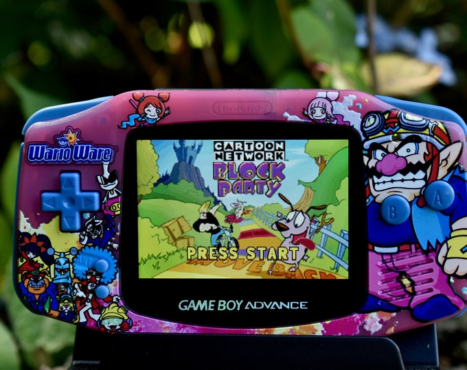 Custom Backlit Gameboy Advance - Wario Theme - IPS Display - Modded GBA ...