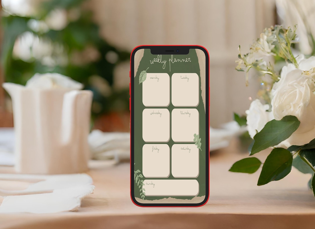 Green Rustic Aesthetic Weekly Planner & Instant Digital Download - Etsy