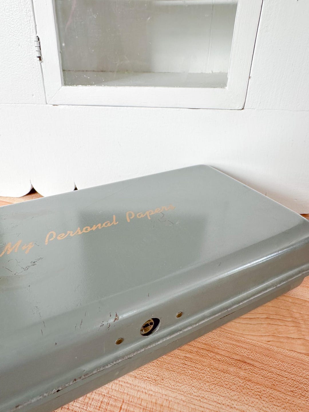 Industrial Office Gray Steel Document Box - Vintage Treasure Box My ...