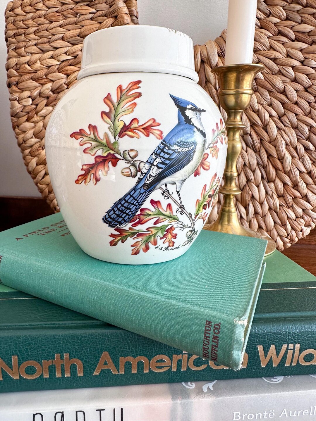 Vintage Royal Cauldron Bristol Pottery England Hand Painted Birds ...