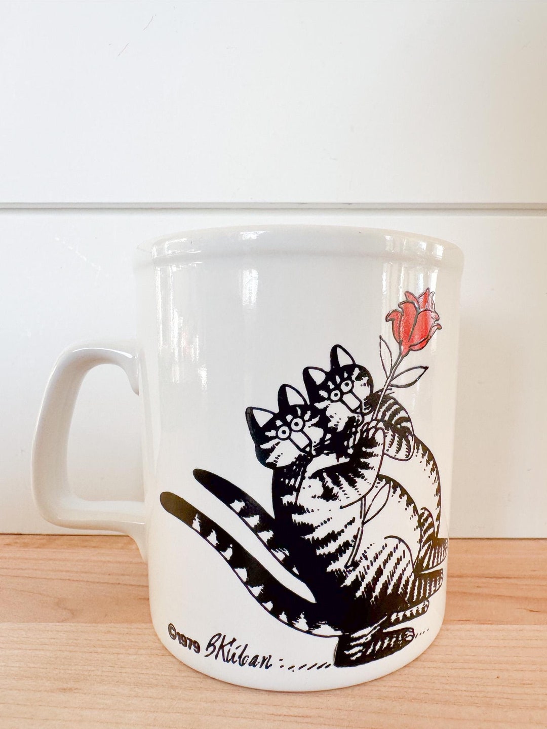 Vintage 1979 B Kliban Dancing Cat Couple With Red Rose Mug ...