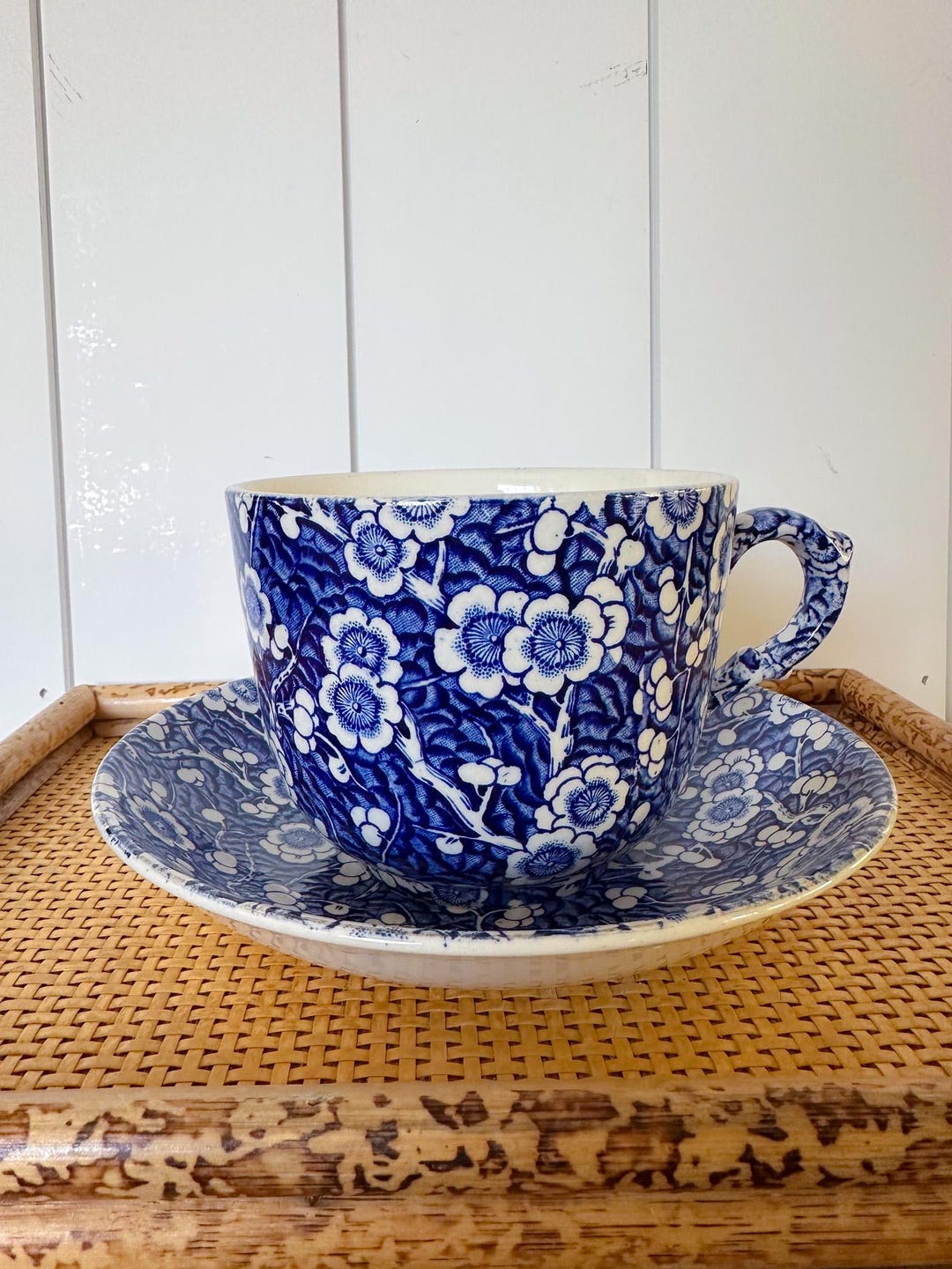 Vintage Chintzware Staffordshire England Staffordshire Flower Blue and ...