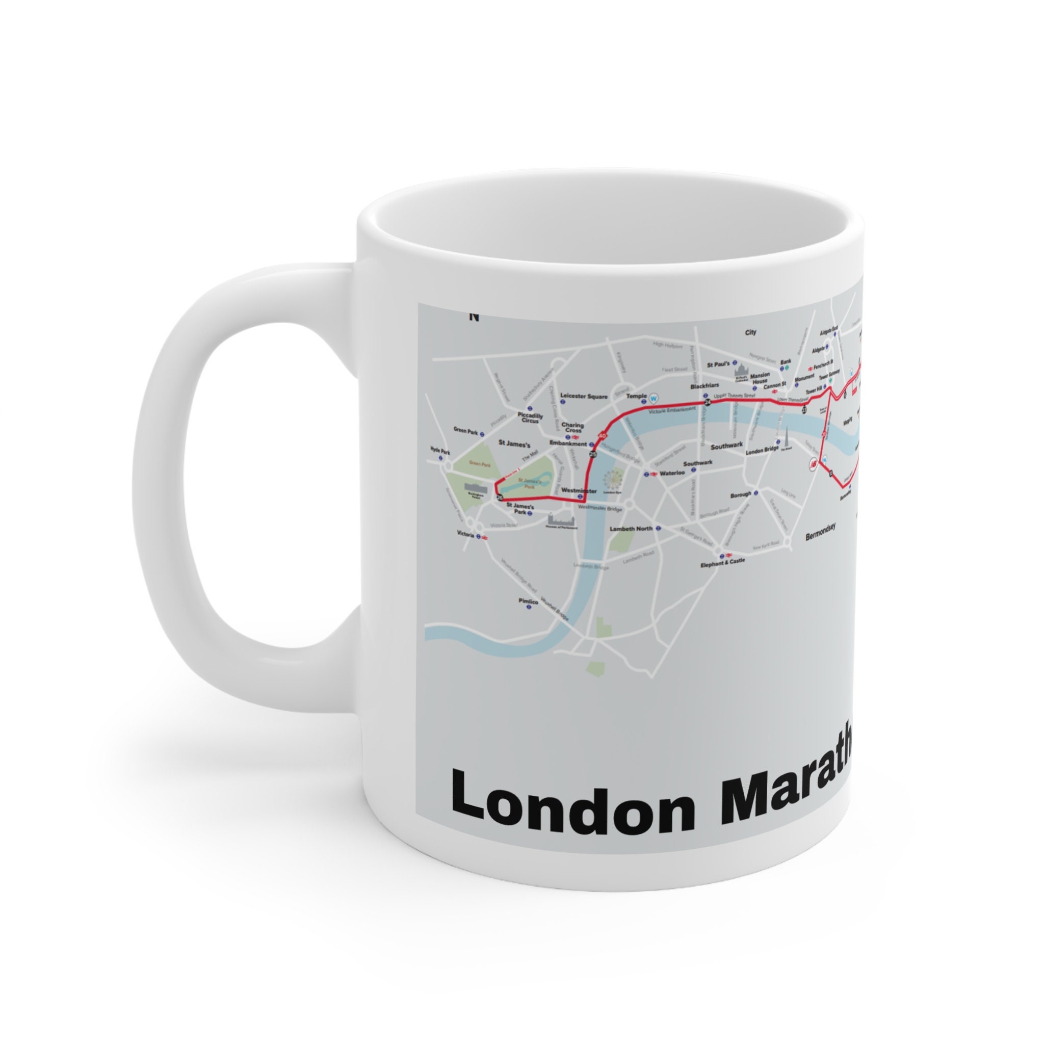 London Marathon 2024 Mug, Marathon Route, Memento, Souvenir, Running ...
