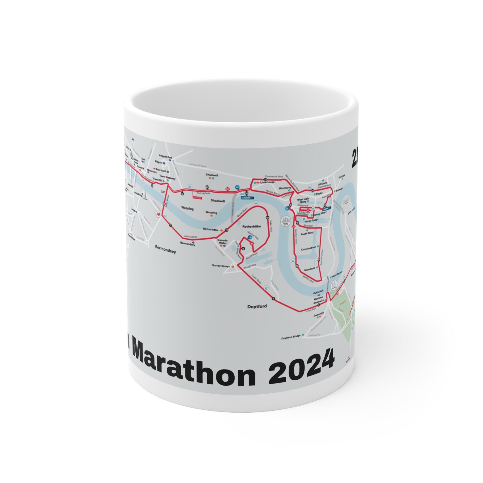 London Marathon 2024 Mug, Marathon Route, Memento, Souvenir, Running ...