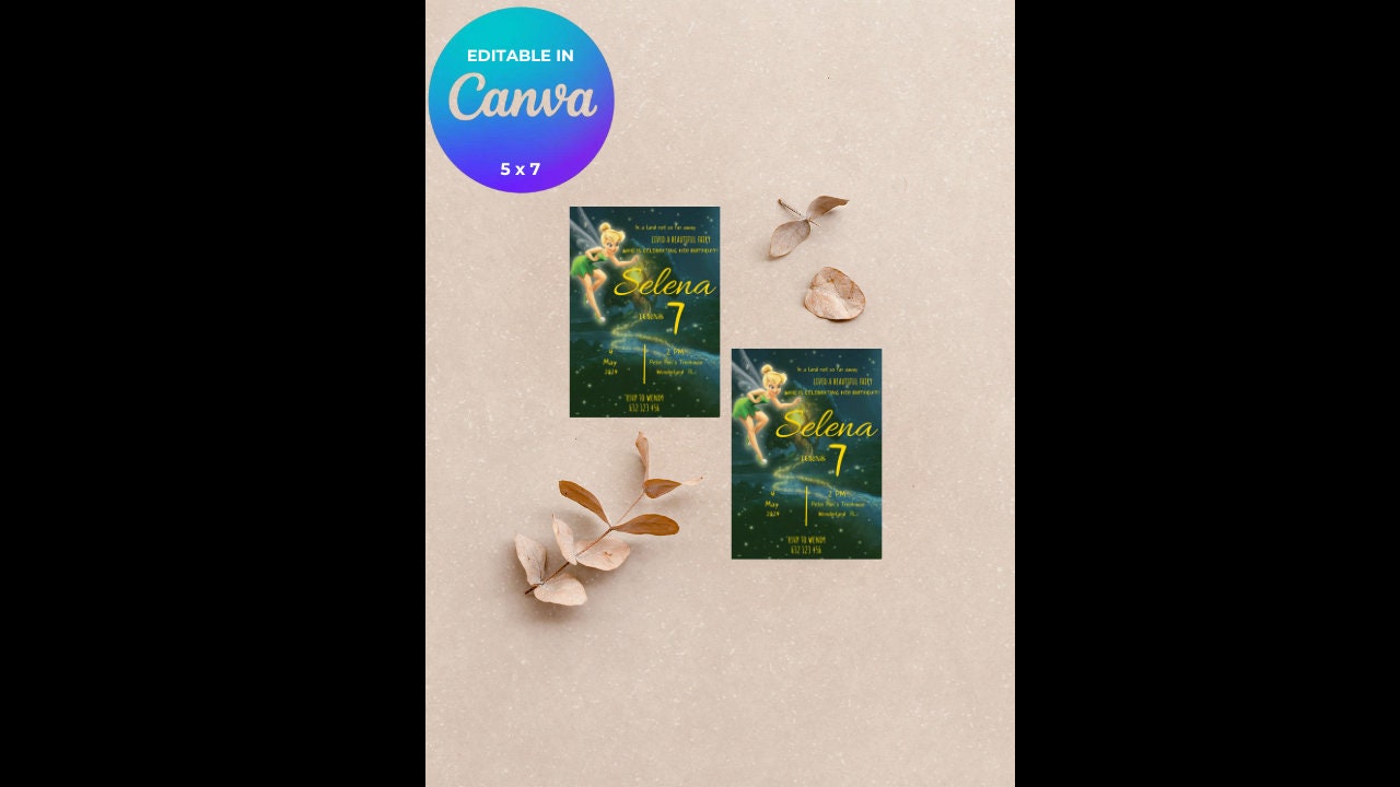 Tinkerbell Birthday Invitation, Editable Invitation, Birthday ...