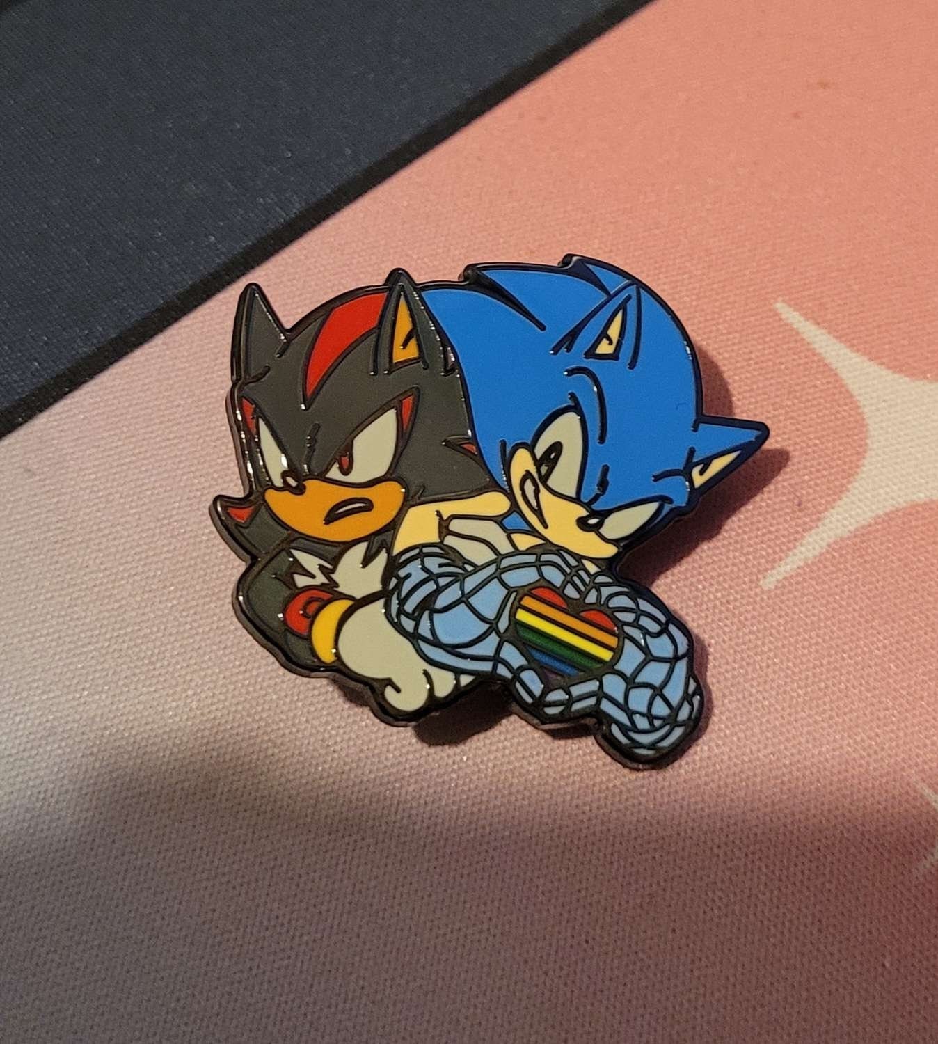 Sonic Prime. Sonadow. Sonic and Shadow Hard Enamel Pride Pin Badge ...