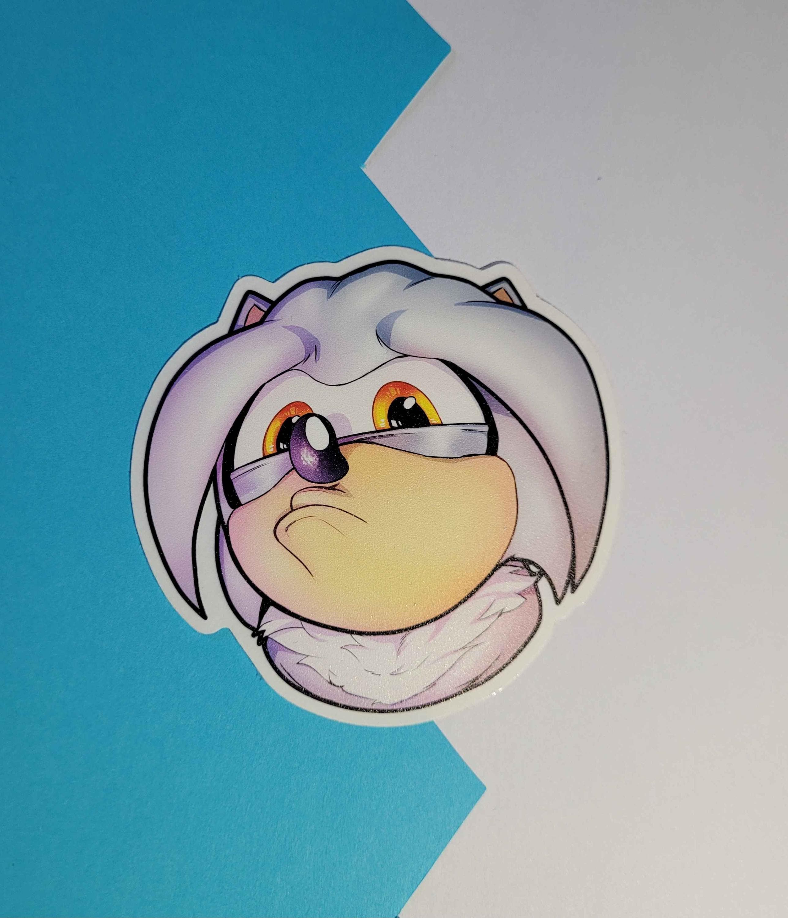 Silver the Hedgehog Pouting Meme, Large Transparent Sticker - Etsy