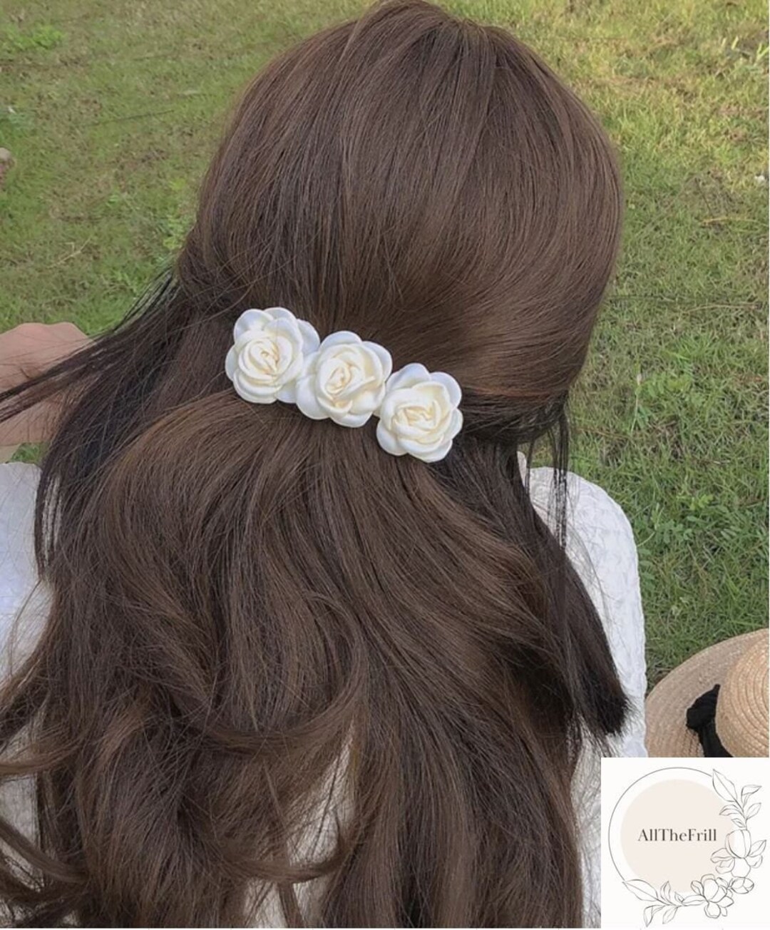 White Flower Hair Clip, White Rose Hair Clip, Hair Clip for Women, Hair ...