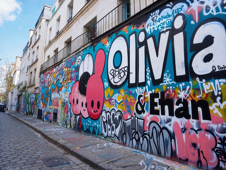 Family Name Sign Street Art Graffiti 100% Original Custom Print Digital ...