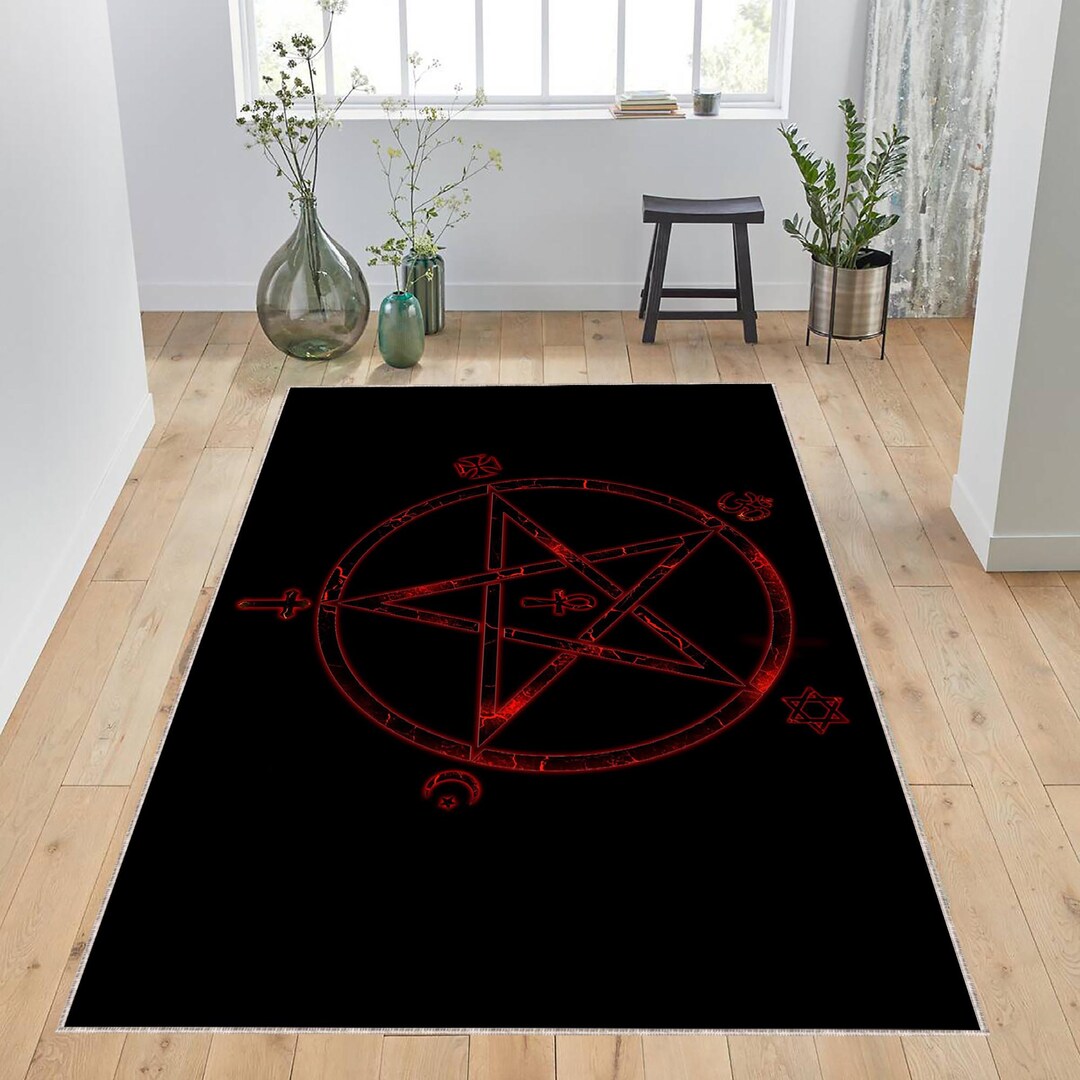 Pentagram Rug, Supernatural Devil's Trap Rug, Pentacle Symbol Rug ...