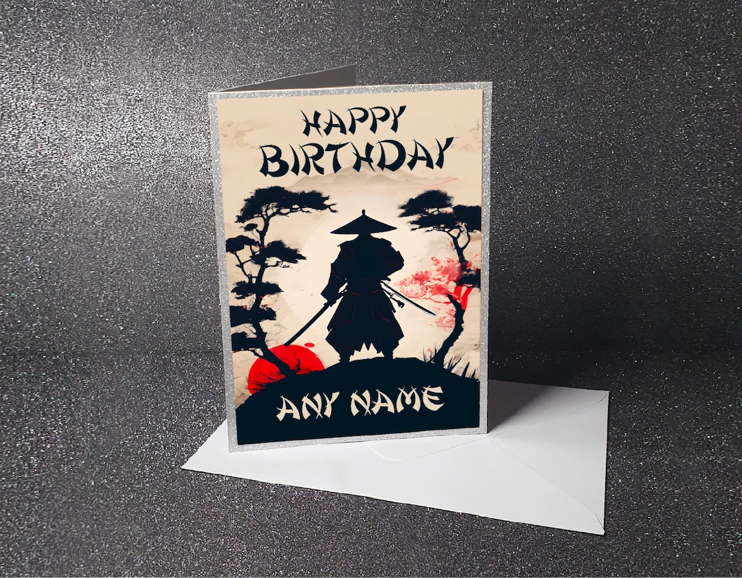 Personalised Samurai Birthday Card Personalised Birthday Card Samurai ...