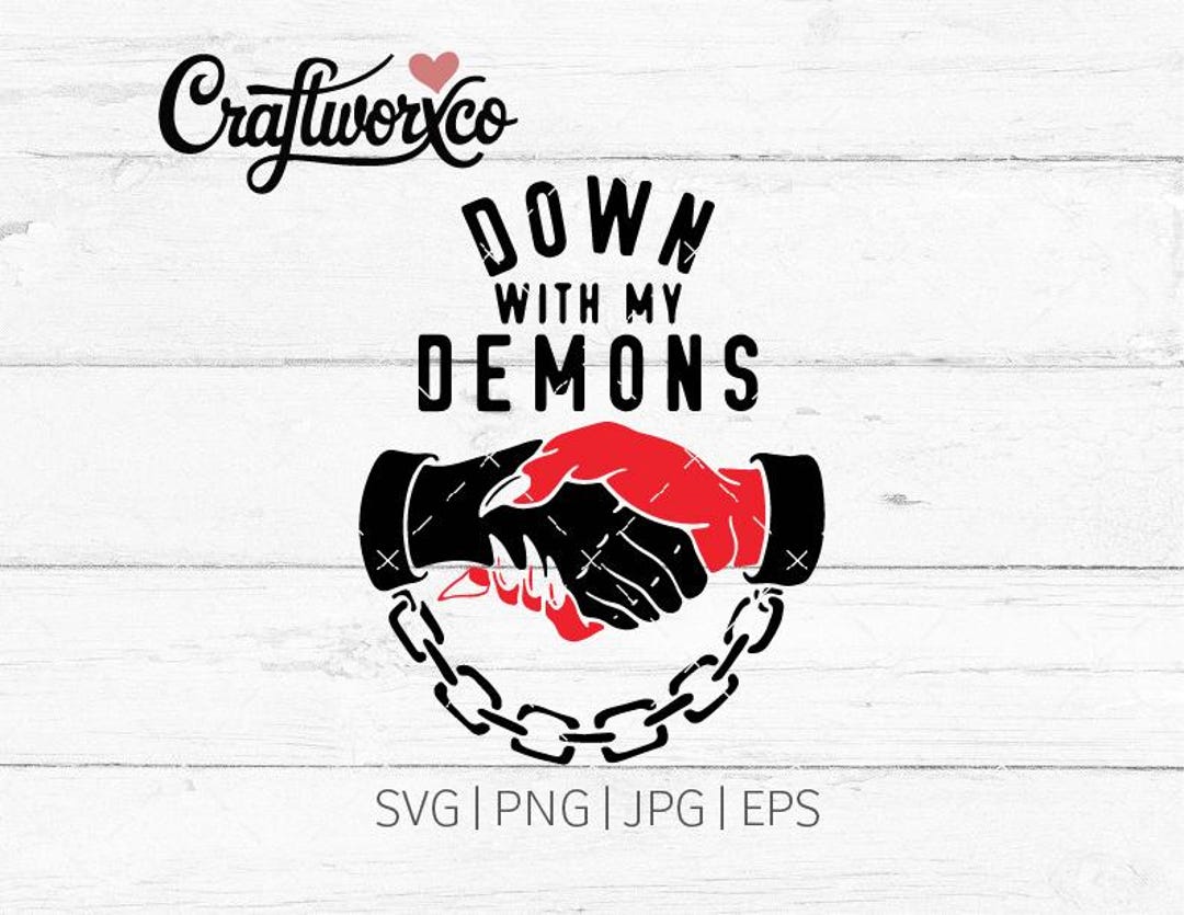 Down With My Demons SVG / Devil Handshake Clipart (digital Download) - Etsy