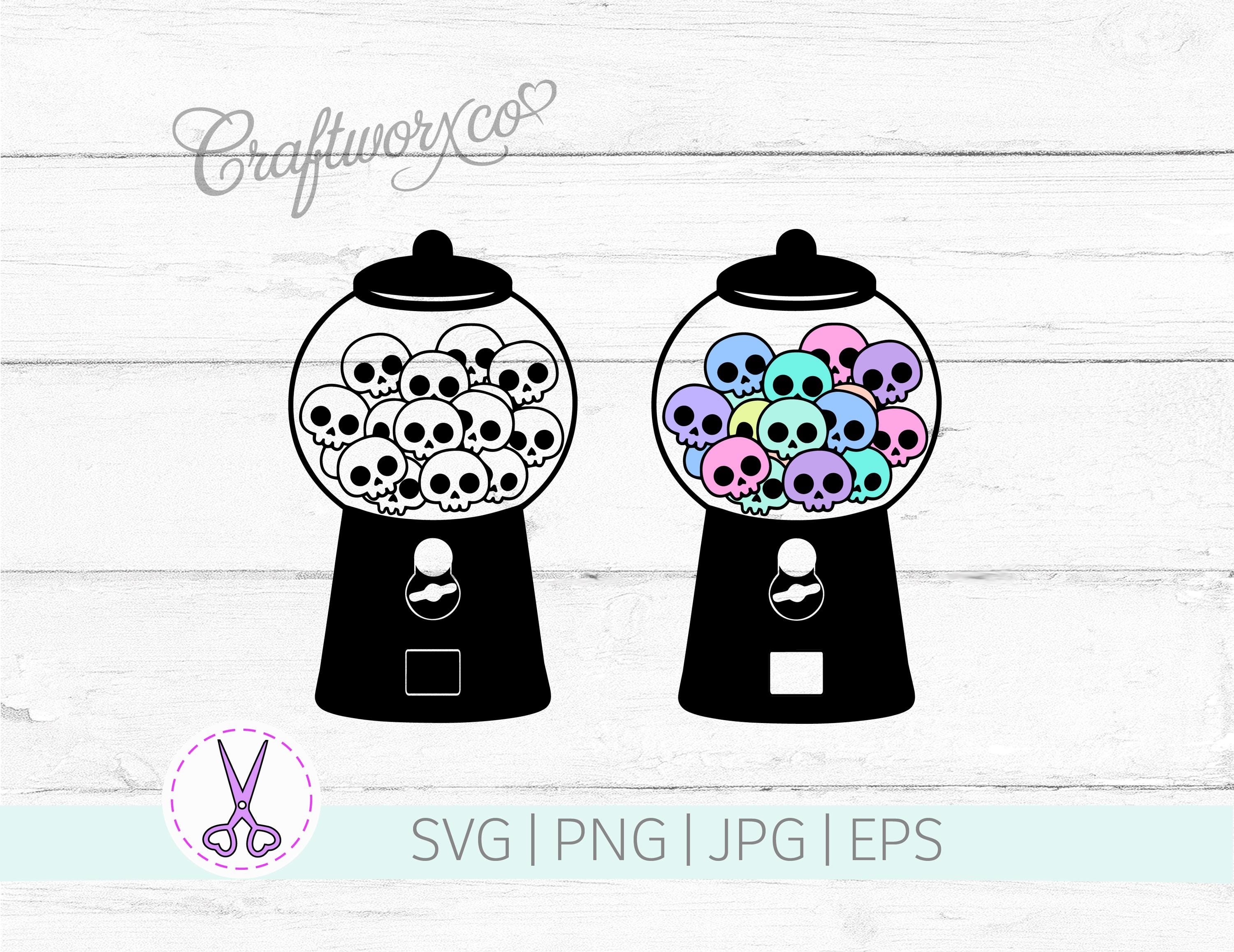 Bubble Gum Machine With Skull Candy | SVG / PNG | Cut Files | Cricut ...