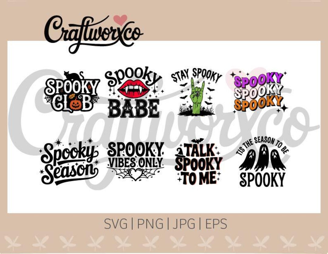 Spooky Season SVG Bundle: Cricut, Silhouette Cut Files (digital ...