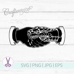 Snake Biting Hand | SVG / PNG | Cut Files | Cricut | Silhouette | Vinyl ...