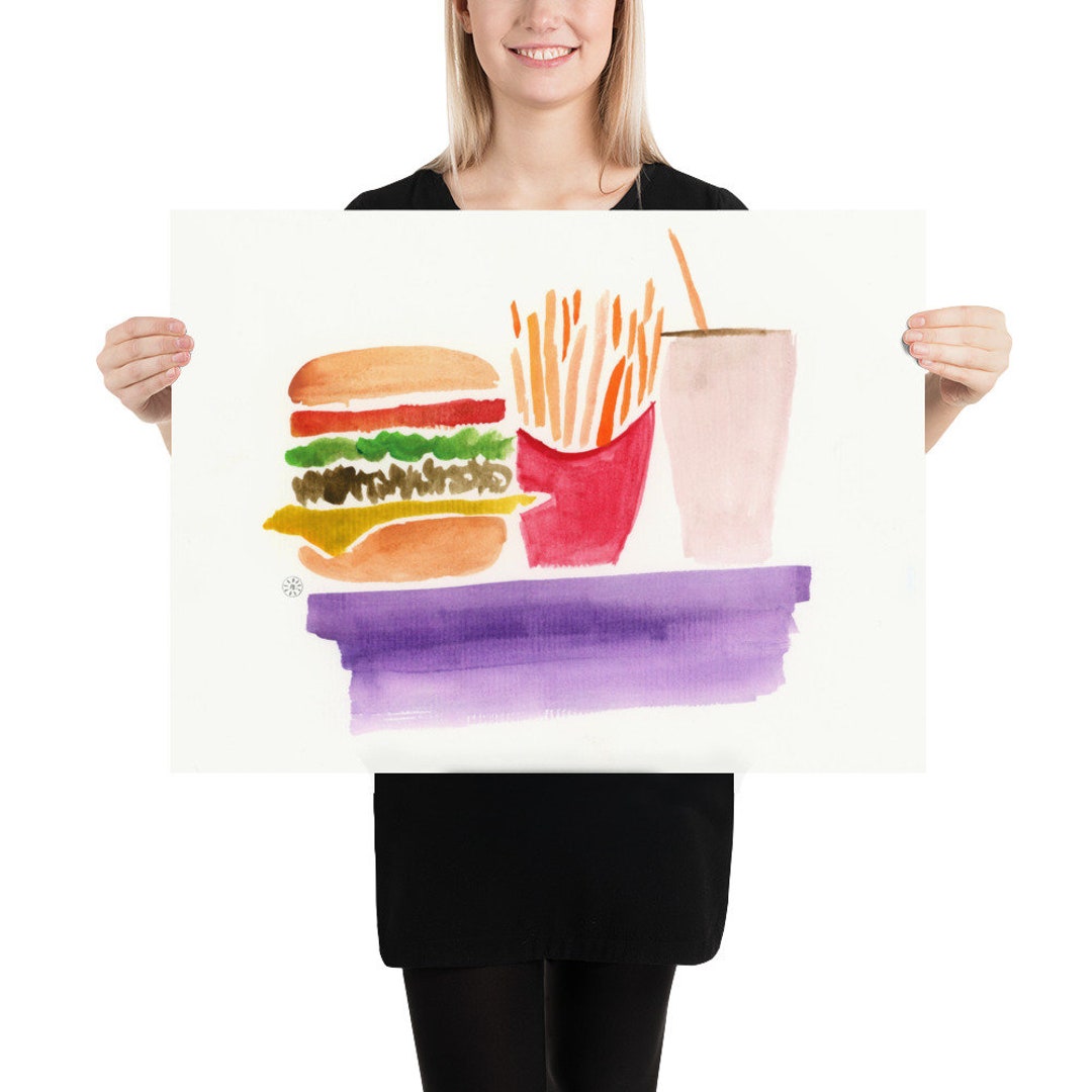 Fast Food Still Life Art Print Poster Wall Art Painting Reproduction ...