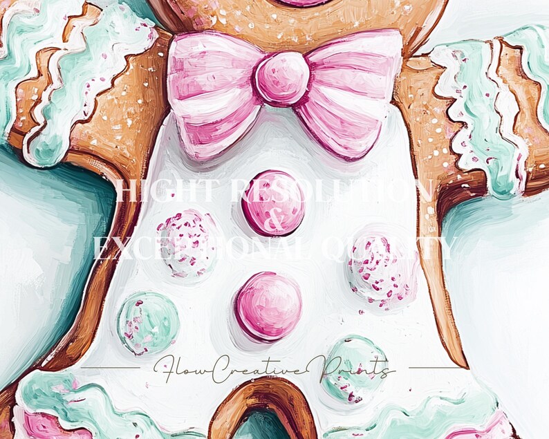 Gingerbread Man Printable Art | Christmas Home Decor | Cottagecore ...