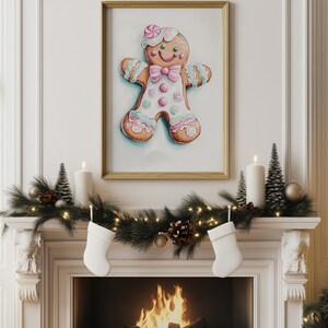 Gingerbread Man Printable Art | Christmas Home Decor | Cottagecore ...