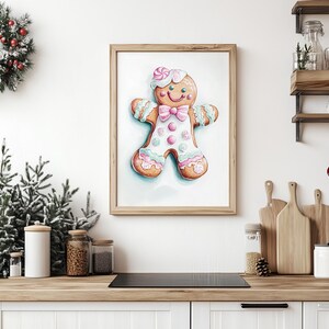 Gingerbread Man Printable Art | Christmas Home Decor | Cottagecore ...
