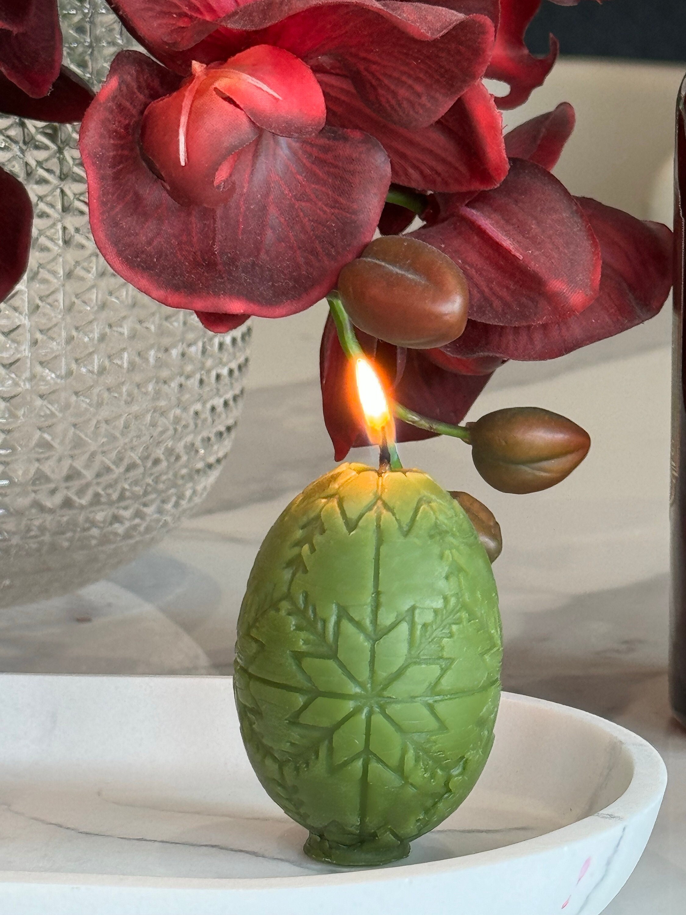 Set of 4 Easter Egg Candles Beeswax, Table Decoration, Spring Home ...