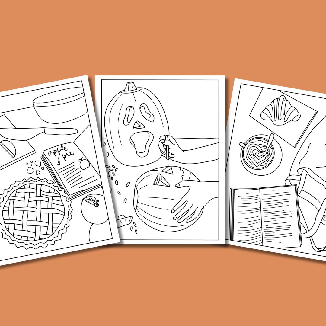 Fall/halloween Coloring Pages - Instant Download - Printable Holiday ...