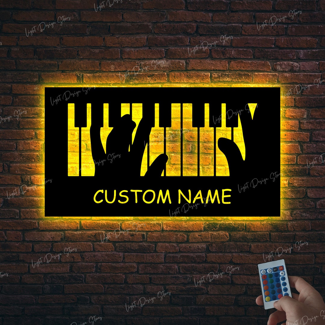 Wooden Piano LED Sign, Musical Wall Sign Lighting, Home Decoration for ...