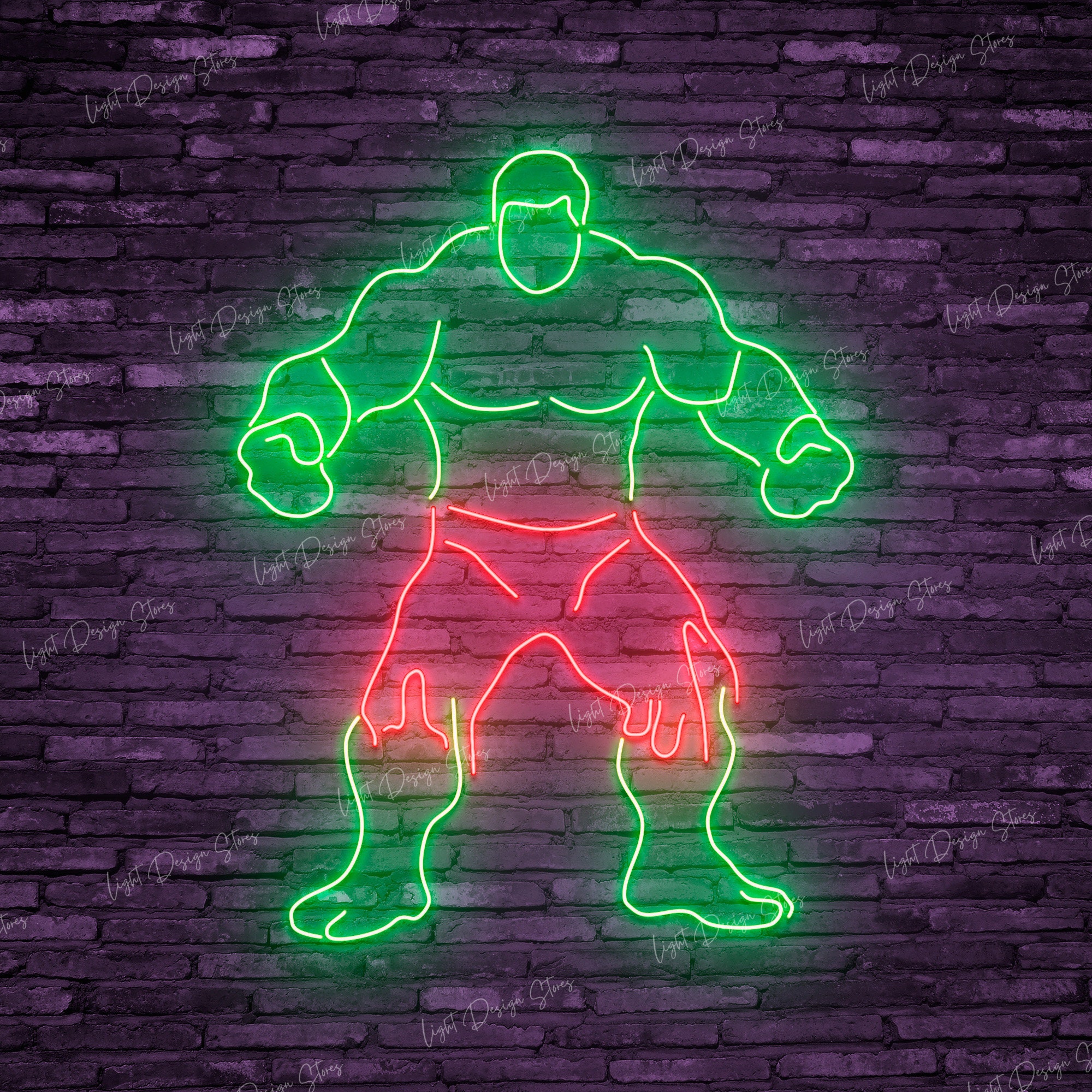 Hulk Neon Sign, Superhero Neon Sign, Superhero Hulk Neon Decor, Custom ...