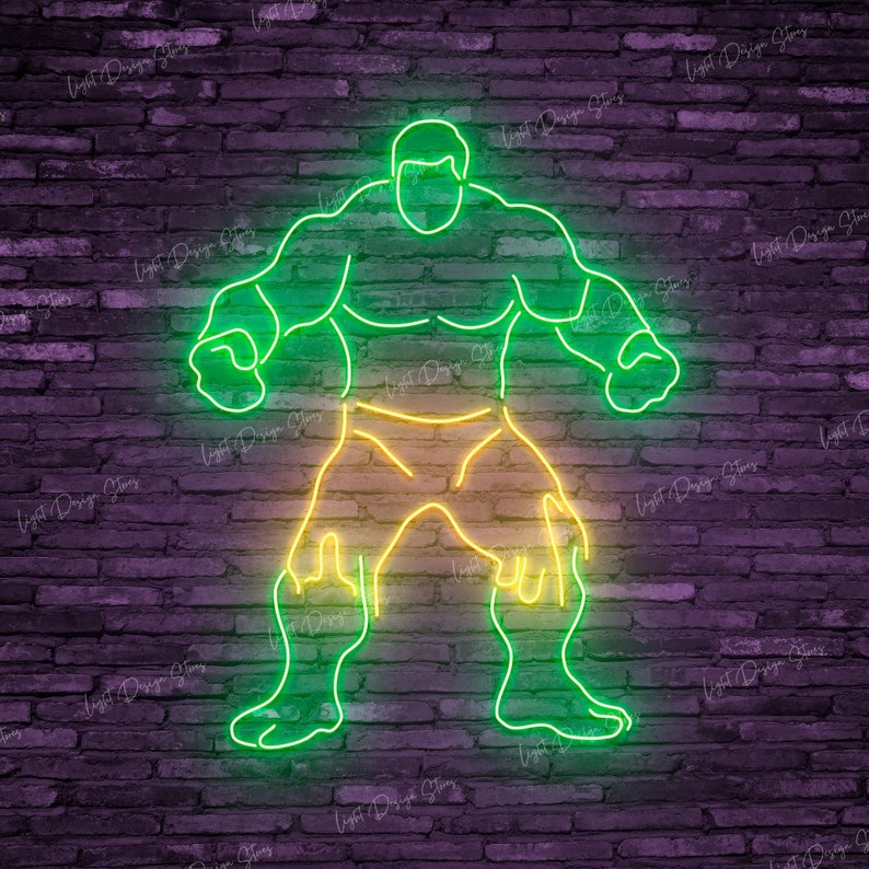 Hulk Neon Sign, Superhero Neon Sign, Superhero Hulk Neon Decor, Custom ...