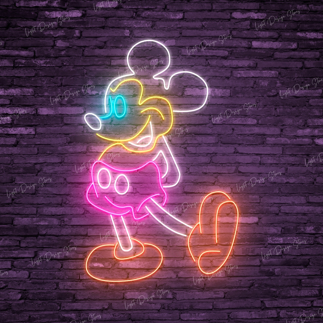 Mickey Mouse Neon Sign, Ideal for Home Decor, Perfect Gift, Adds Bright ...
