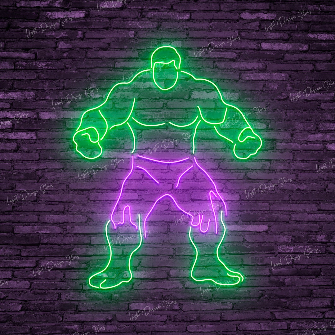Hulk Neon Sign, Superhero Neon Sign, Superhero Hulk Neon Decor, Custom ...