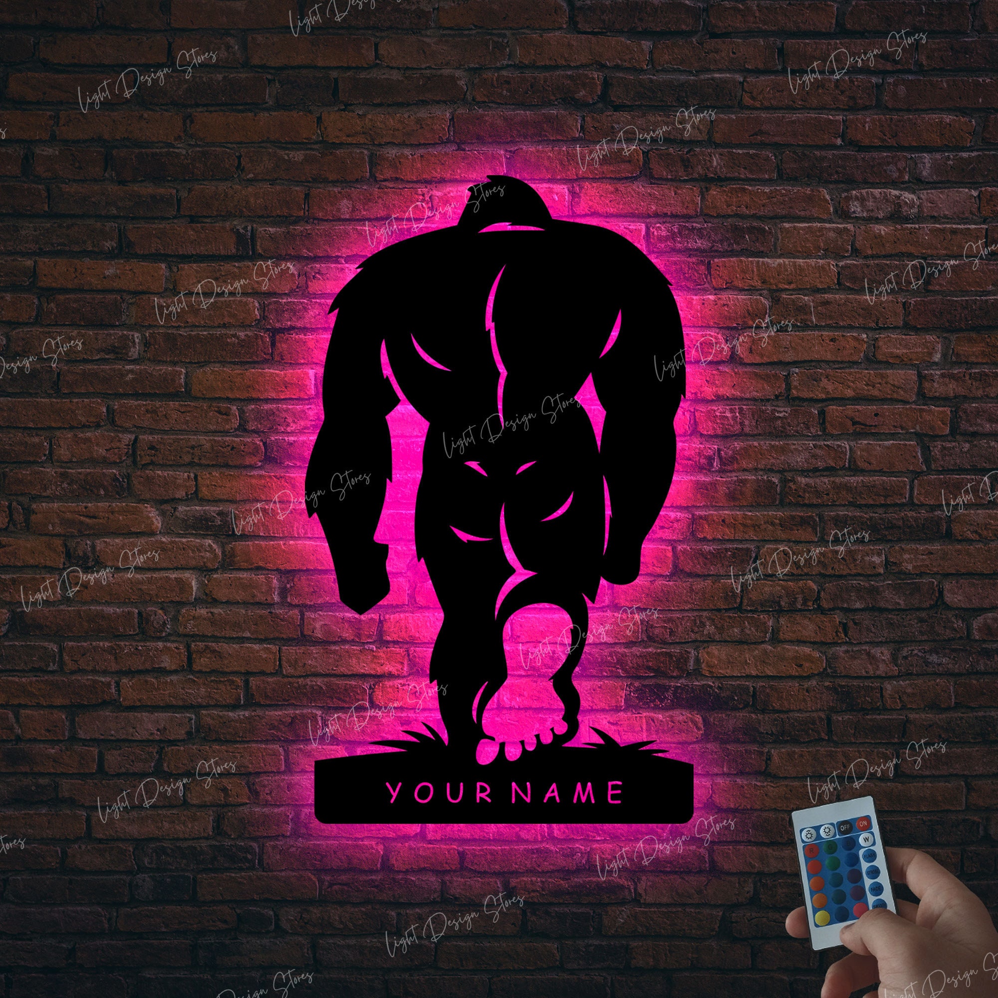 Custom Bigfoot LED Sign, Rustic Wood Decor, Mysterious and Unique ...