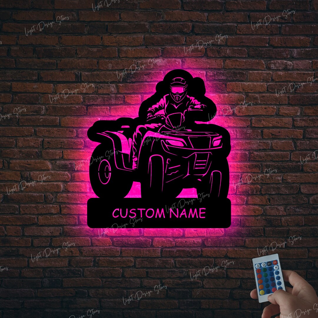 Custom Atv Name Sign Led Lights, Personalized Quad Bike Neon Garage ...