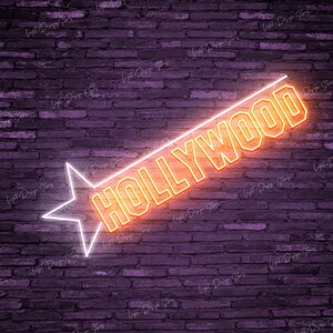 Hollywood Neon Sign, Perfect Office Neon Decor, Home Decoration, Wall ...