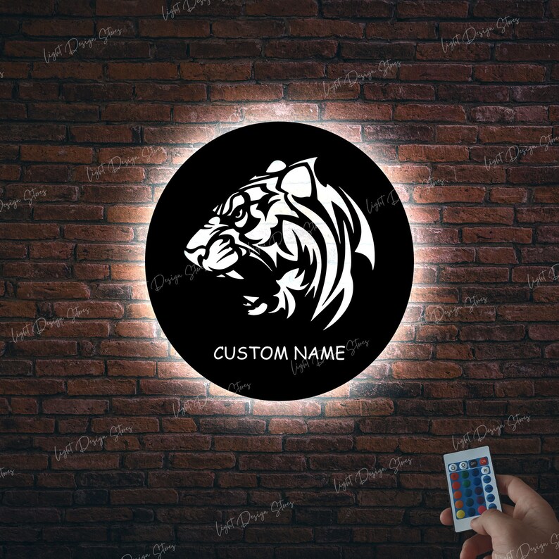 Custom Tiger Head Led Sign, Tiger Neon Sign, Tiger Led Sign, Tiger Wall ...