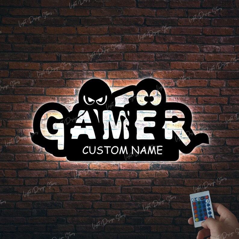 Custom Gamer Led Sign, Gamer Room Wall Decor, Home Decor, Personalized ...