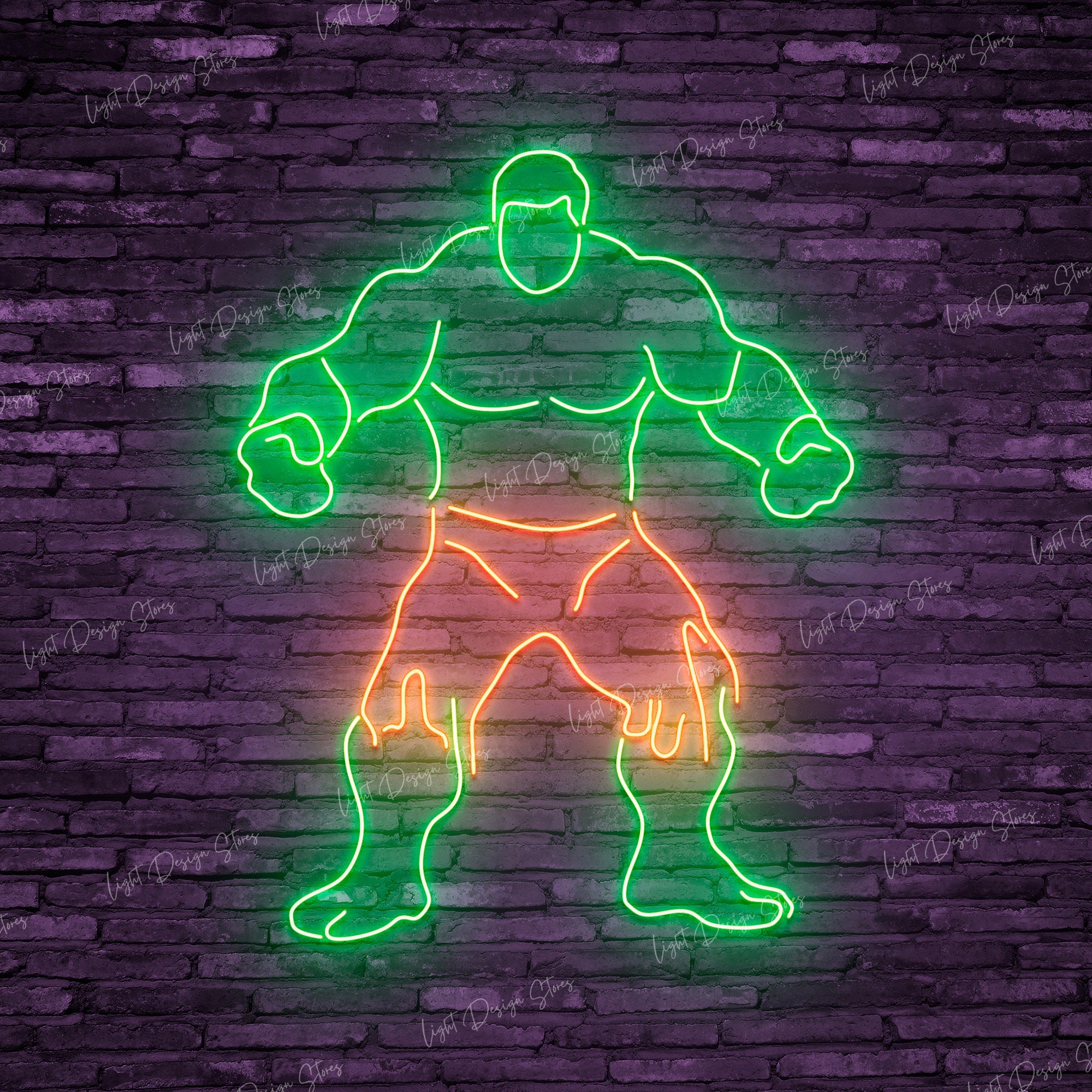 Hulk Neon Sign, Superhero Neon Sign, Superhero Hulk Neon Decor, Custom ...