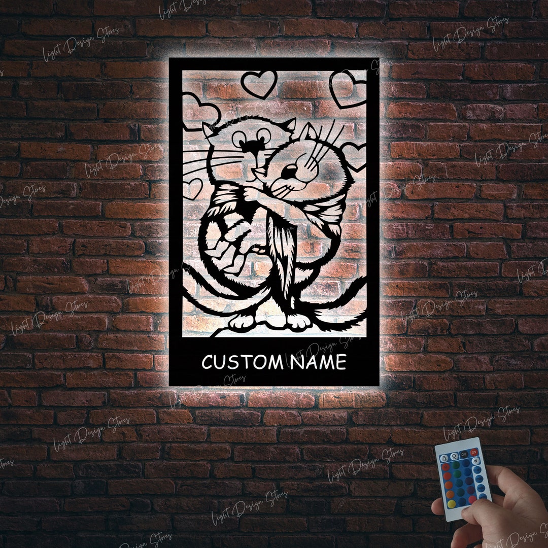 Custom Cats Led Light Sign, Custom Neon Sign, Gift for Girlfriend, Led ...