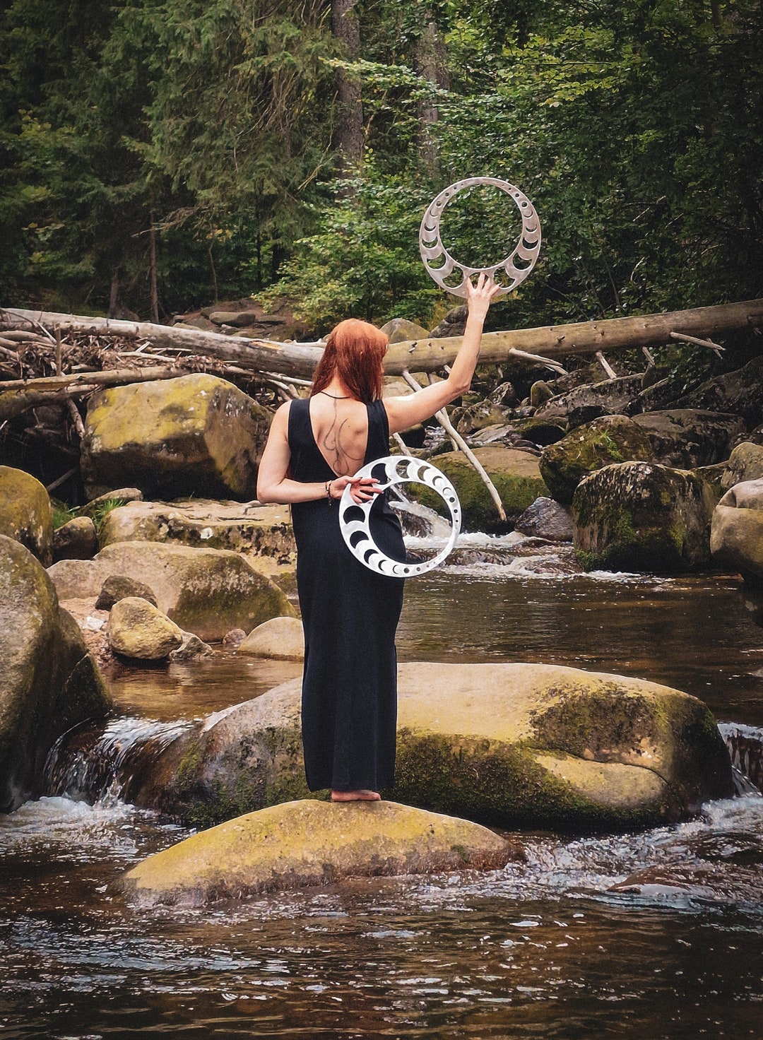 Practice Flow Fans FULL MOON | Laser Cut Aluminum | SILVER | Day Fans ...