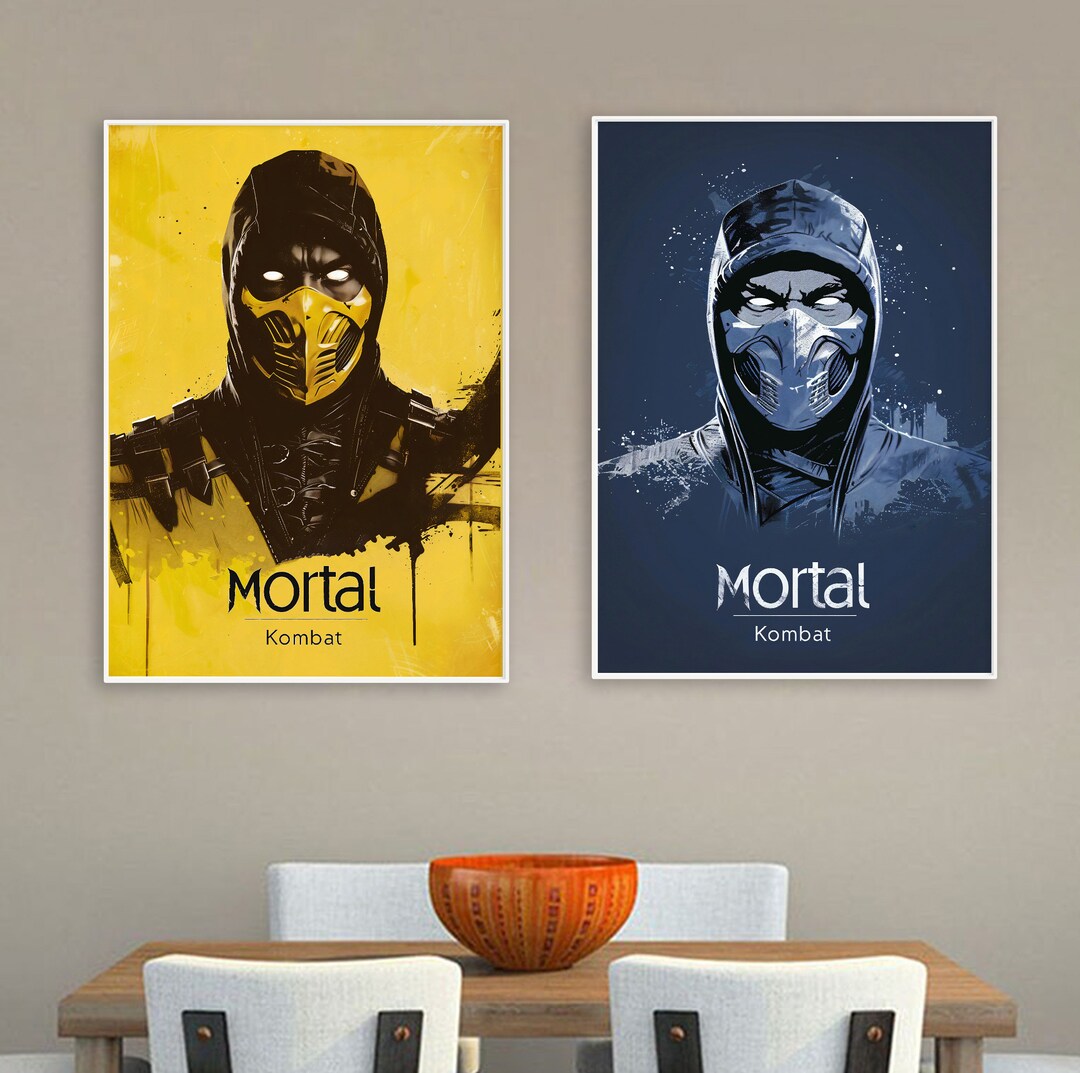 Set of 2 Prints, Mortal Kombat Print Wall Art, Game Room Decor,scorpion ...