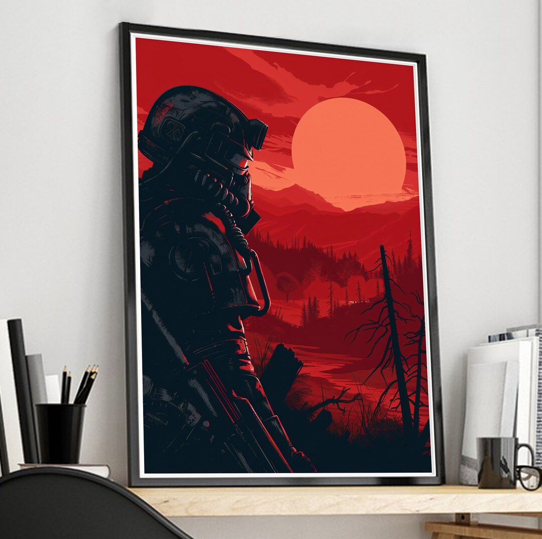 Fallout Wall Art Red&black Gaming Poster Ideal for Elevating Your Man ...