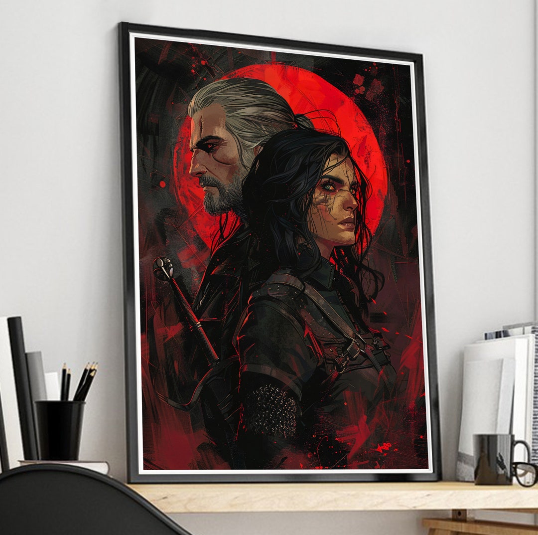 The Witcher 3 Wild Hunt Geralt¥nefer Game Poster Single Print Featuring ...