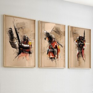 Team Fortress 2 Wall Art, Demoman Pyro Soldier ,game Poster, Game Room ...
