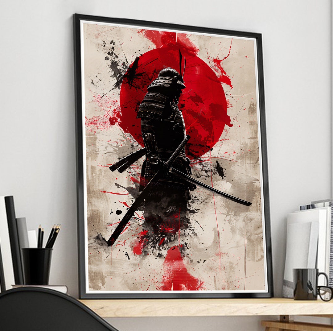 Abstract Image of a Samurai in Armor, Minimalist Art,abstract Art ...