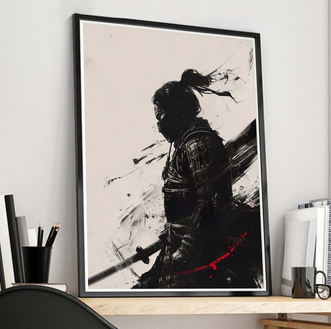 Abstract Samurai: Minimalist Art Print Featuring Samurai in Armor ...