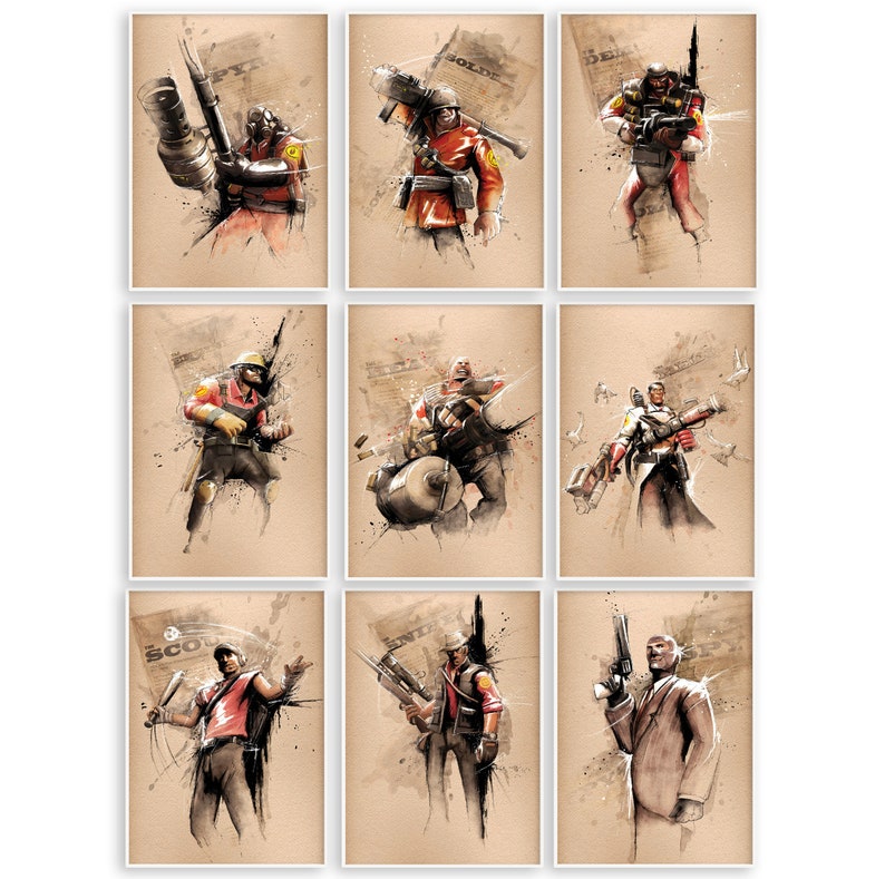 Team Fortress 2 Wall Art ,game Poster, Game Room Decor, Minimalist Art ...