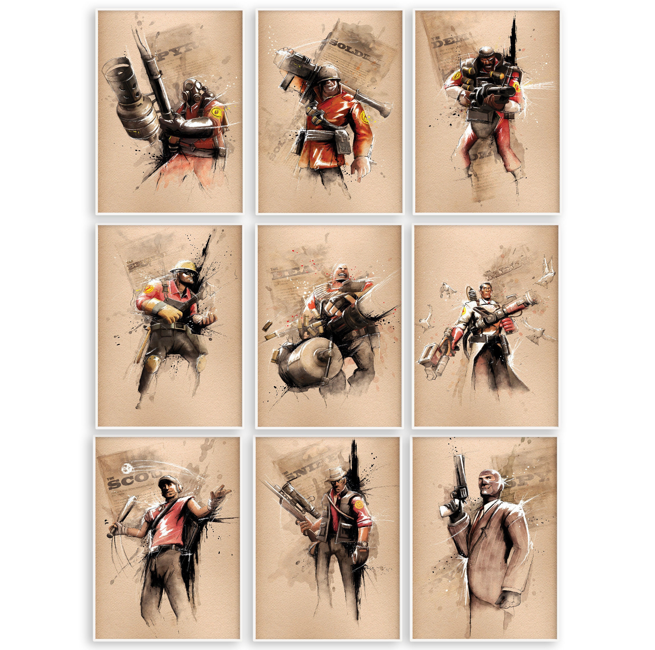 Team Fortress 2 Wall Art ,game Poster, Game Room Decor, Minimalist Art ...