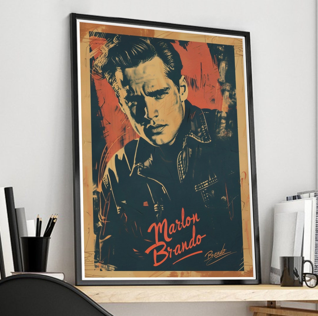 Marlon Brando Wall Art: Vintage Print, Retro Posters. Available for ...