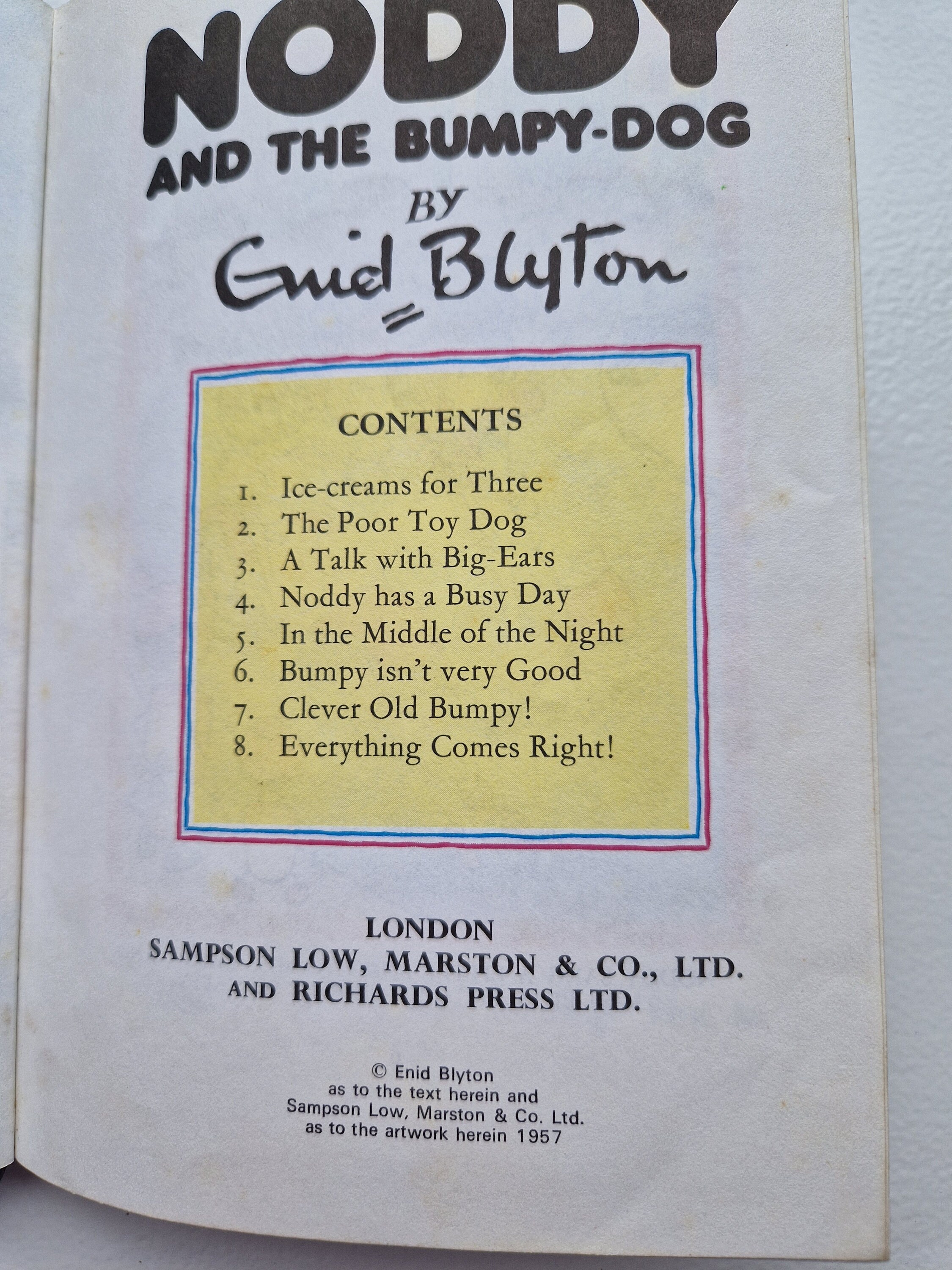 Noddy and the Bumpy Dog by Enid Blyton. Vintage Children's Book 1969 - Etsy